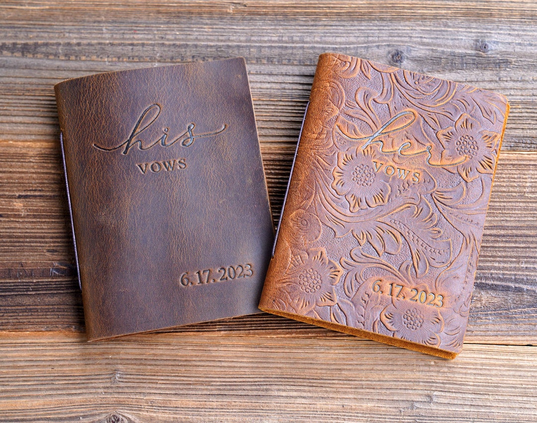 His and Her Vow Books, Wedding Vows Book ,vows Booklet, Personalized ...