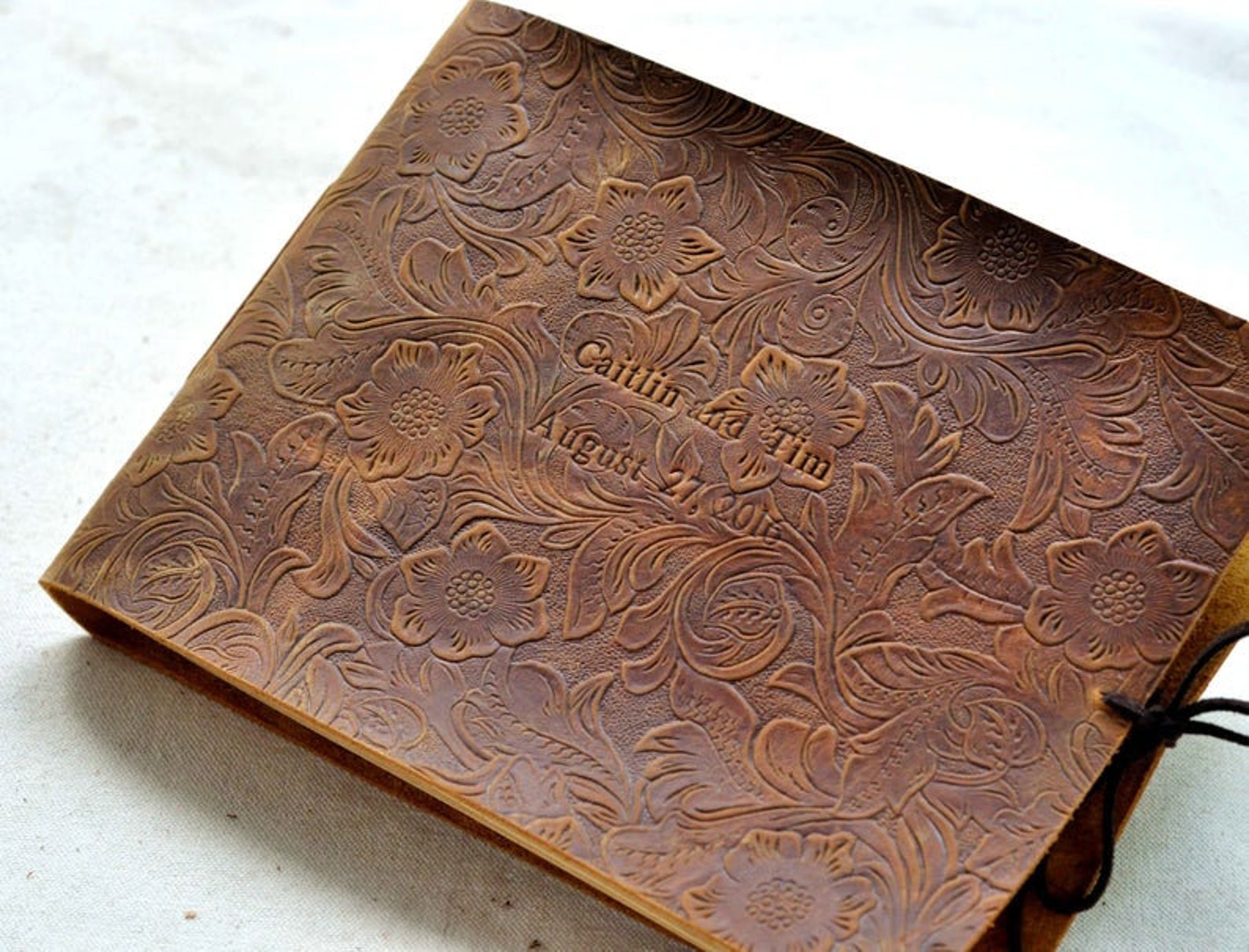 Wedding Guest Book Leather Guest Book Rustic Guest Book | Etsy