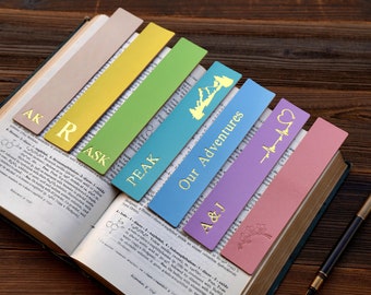 Leather Bookmark Initial Bookmarks - Etsy