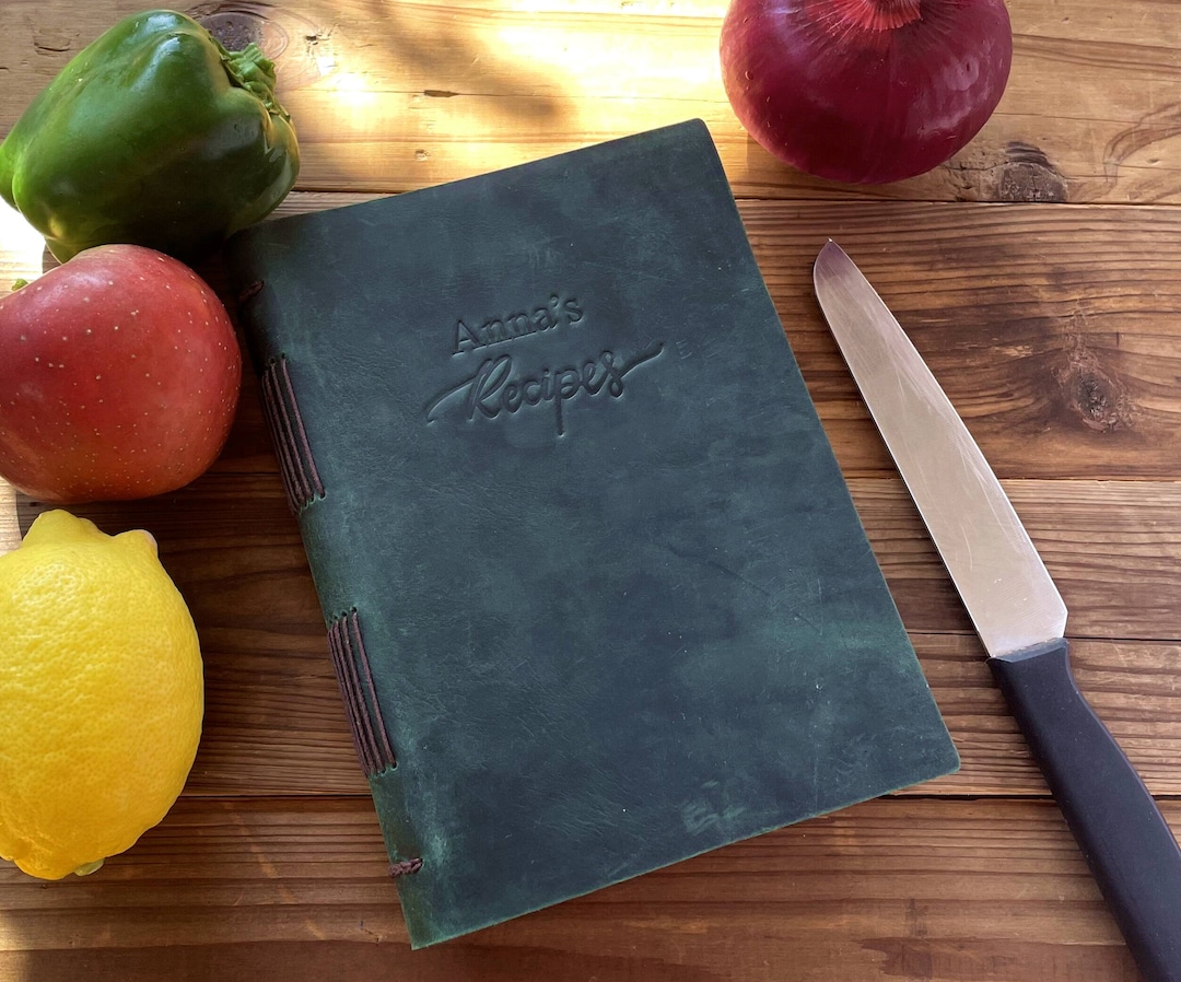 Personalized Recipe Book Kitchen Book Leather Cook Book Gift for Mom ...