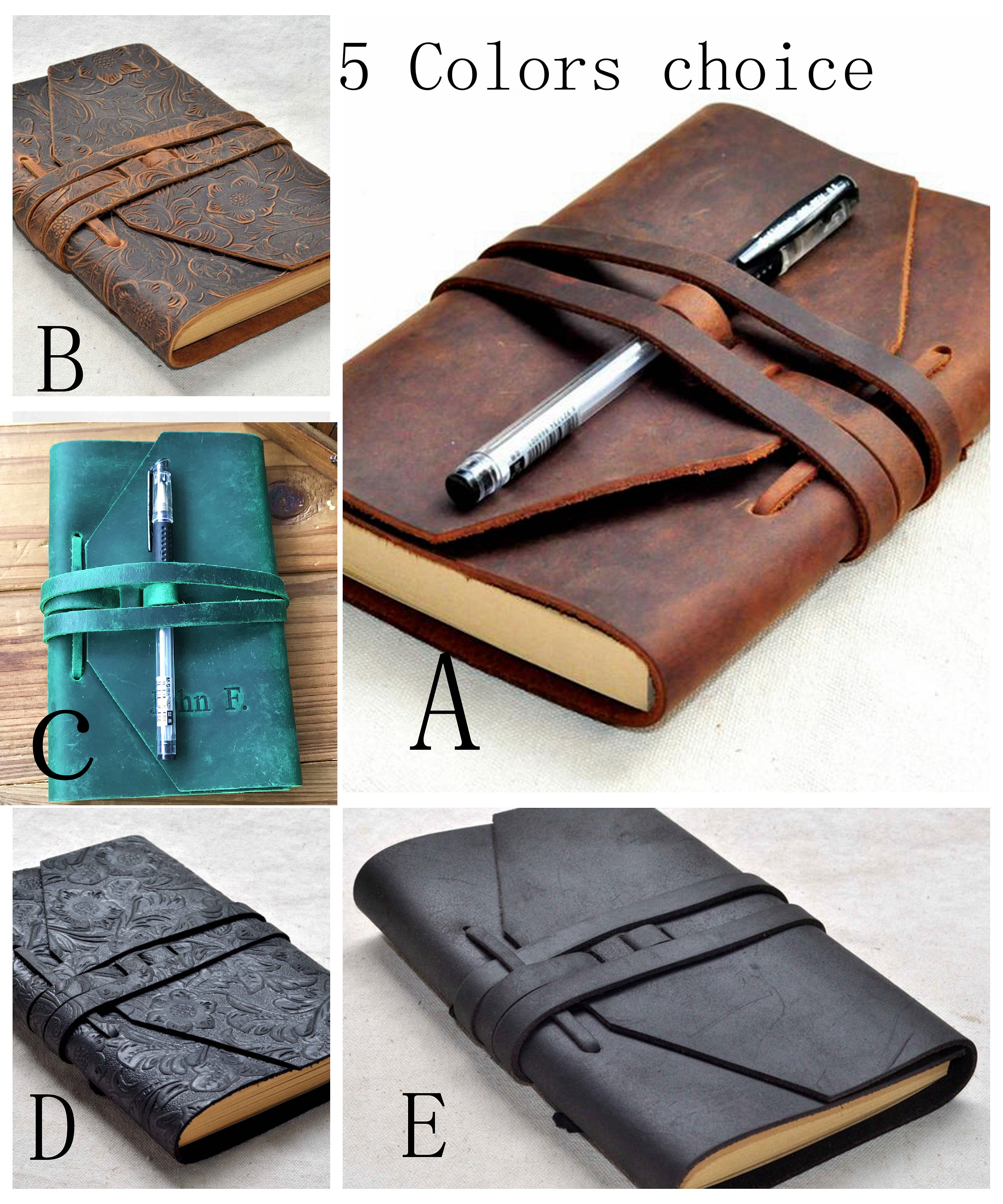 Personalized Leather Notebook Leather Journal Book Gifts for Him Gift ...
