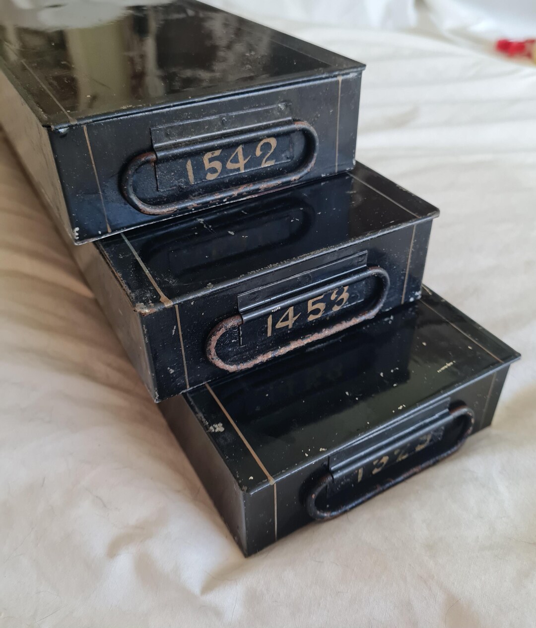 Antique Bank Safety Deposit Box Small 1.75 Hx 4.75wx22lsize Metal ...
