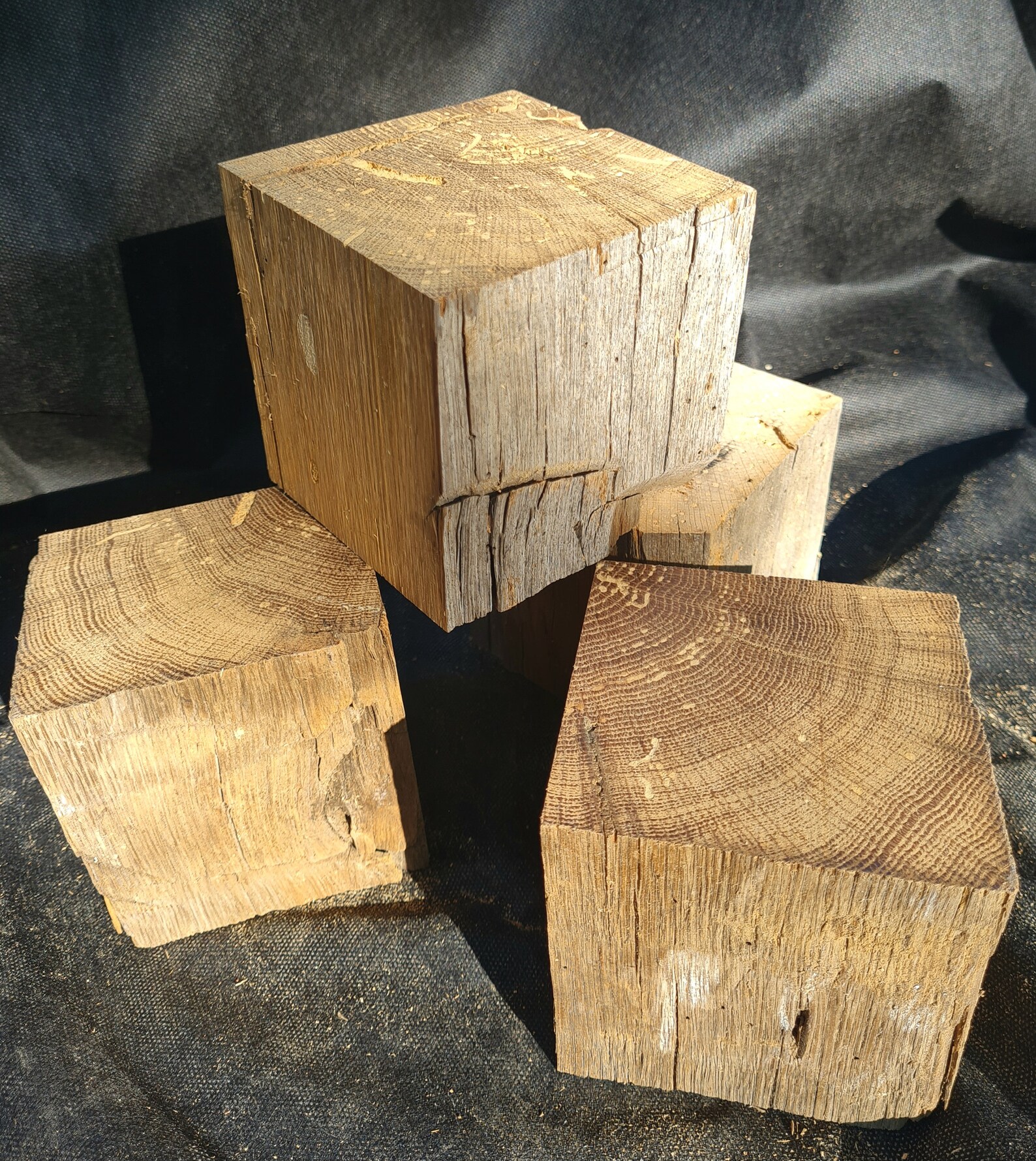 4x4x4 - Premium Wood Block 200 Year Old Piece of Reclaimed Wood, Wood ...