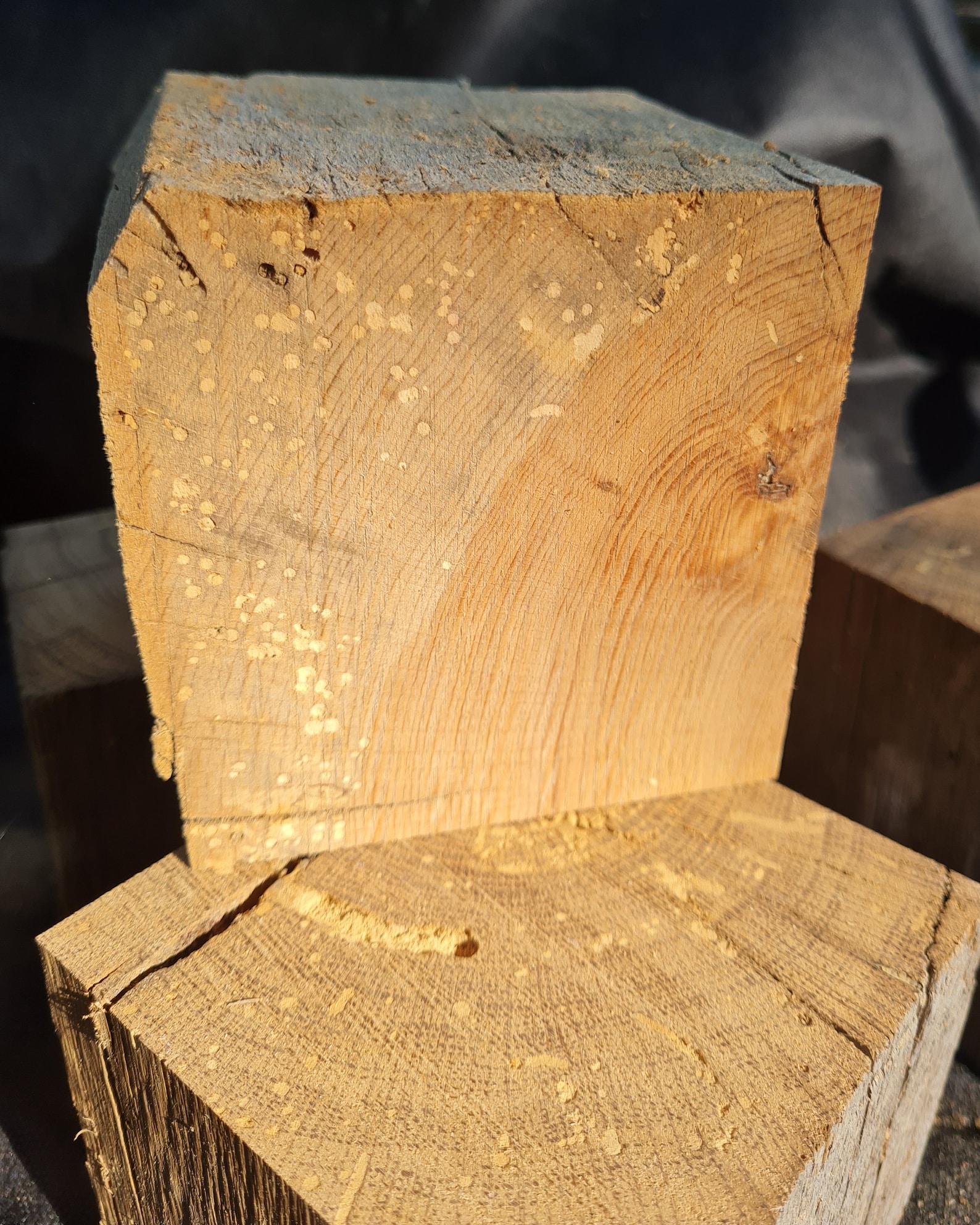 4x4x4 - Premium Wood Block 200 Year Old Piece of Reclaimed Wood, Wood ...