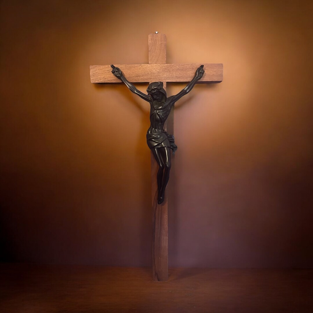 Large Gothic Black Metal Jesus Wall Crucifix Made in Holland by M.H. - Etsy