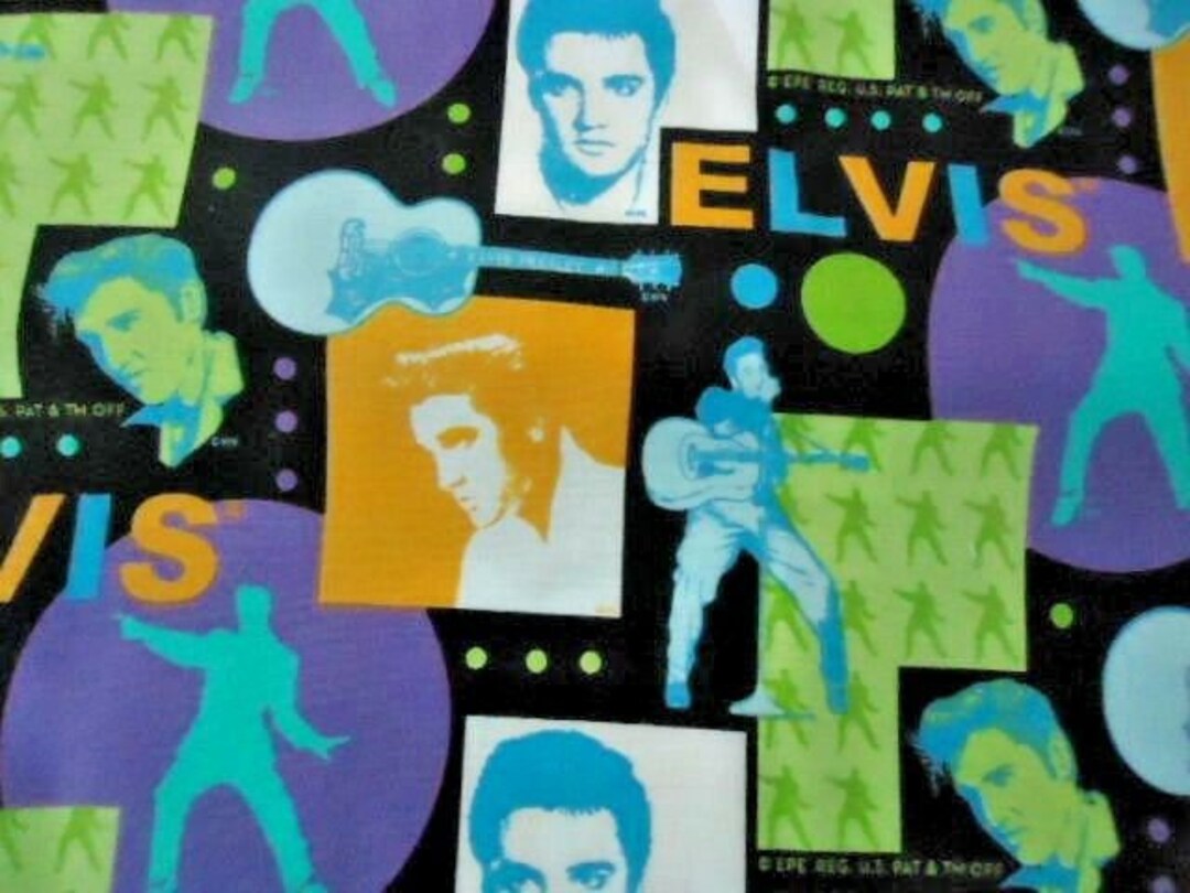 Elvis Presley Fabric 100 % Cotton by the Yard Cranston - Etsy