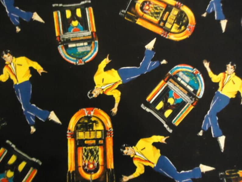Elvis Presley Jukebox Fabric Material Fat Quarter 18" X 22 " - Etsy