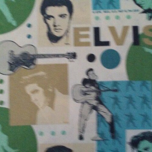 Elvis Presley 100 % Cotton Fabric Elvis Green Collage 18 - Etsy
