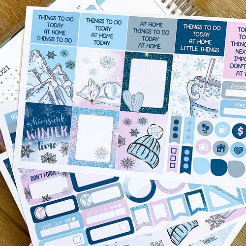 Christmas Planner Stickers Winter Planner Kit Weekly | Etsy