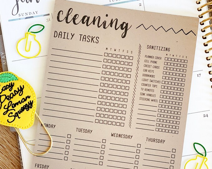 Kraft Paper Cleaning Notepad - 5x7 Inches, 50 Sheets. Cleaning ...