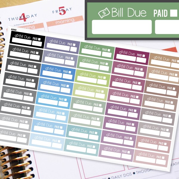 Bill Pay Stickers - Etsy