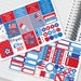 July Red & Blue Mini Kit Weekly Planner Stickers for Erin Condren ...