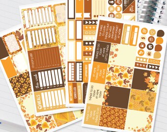 Pink Fall Harvest Planner Stickers Weekly Kit to Be Used With | Etsy