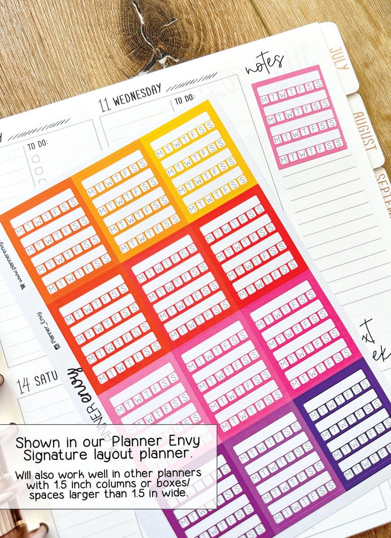 Weekly Habit Tracker Planner Stickers - 1.5 X 1.9 Inches - Weekly ...