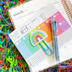 Rainbow 5x7 Weekly Notepad Planner Deskpad This Week on Paper. March ...