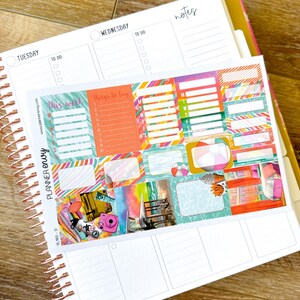 NEW KIT FORMAT! Summer Bright Retro Vacation Beach Ocean Vaca Planner ...