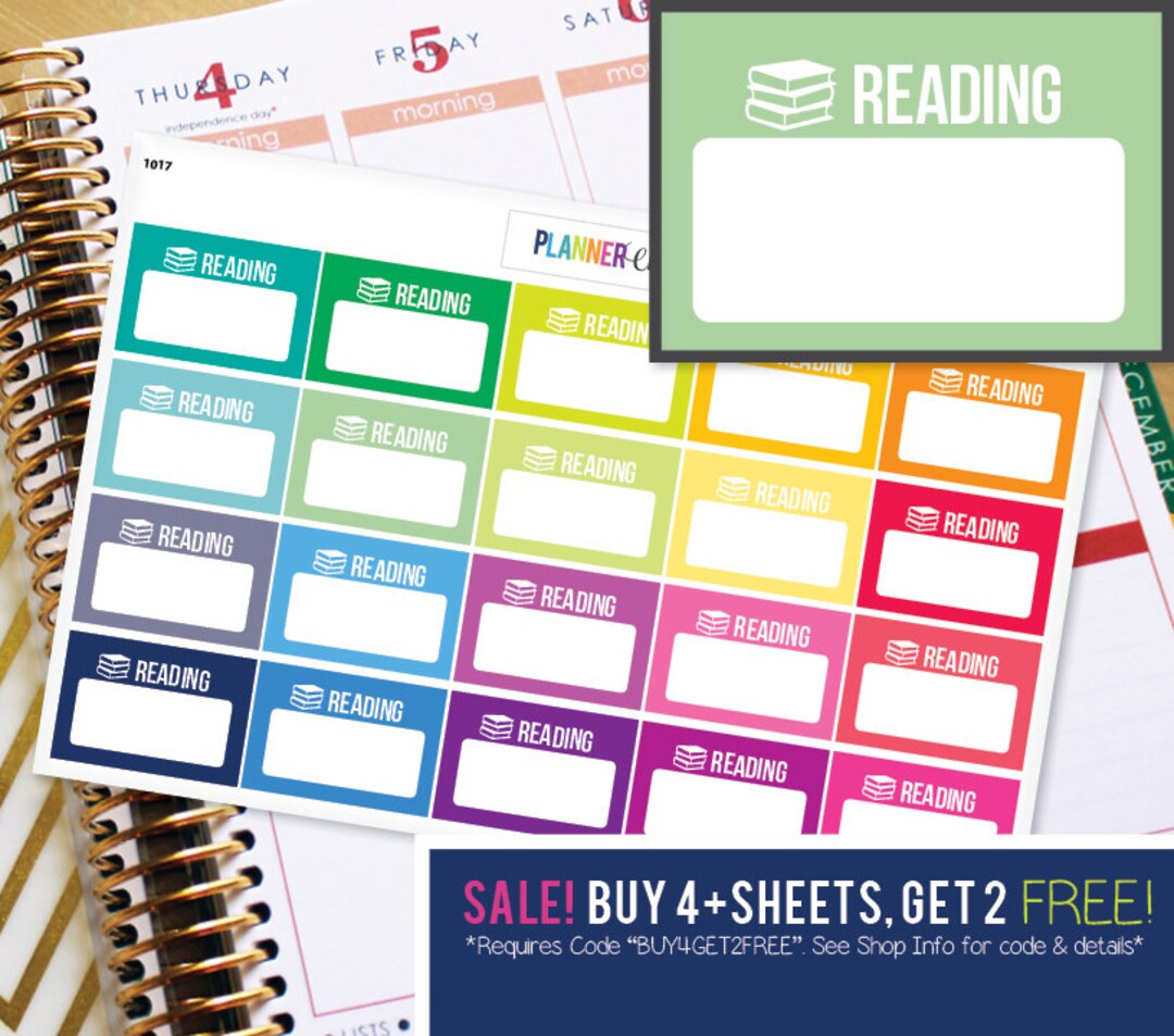 Reading Planner Stickers to Be Used With Erin Condren ECLP - Etsy