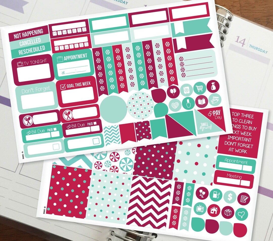 Christmas Mini Kit Weekly Planner Stickers for Erin Condren - Etsy