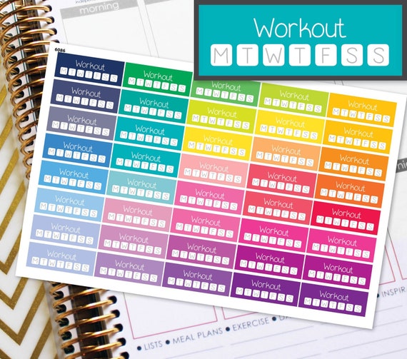 Functional Stickers Workout Stickers Workout Tracker Habit Tracker ...