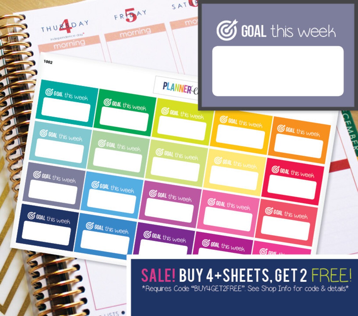 Goal This Week Planner Stickers 1.5x1 Inch Boxes to Be Used | Etsy