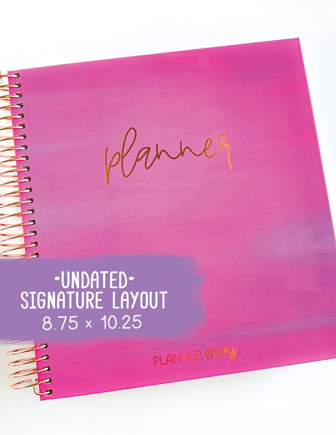 Undated Planner - Signature Layout, Spiral Bound - "fuchsia Strokes ...