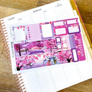 Spring Cherry Blossoms Blooming City Pink Flowers Planner Stickers ...