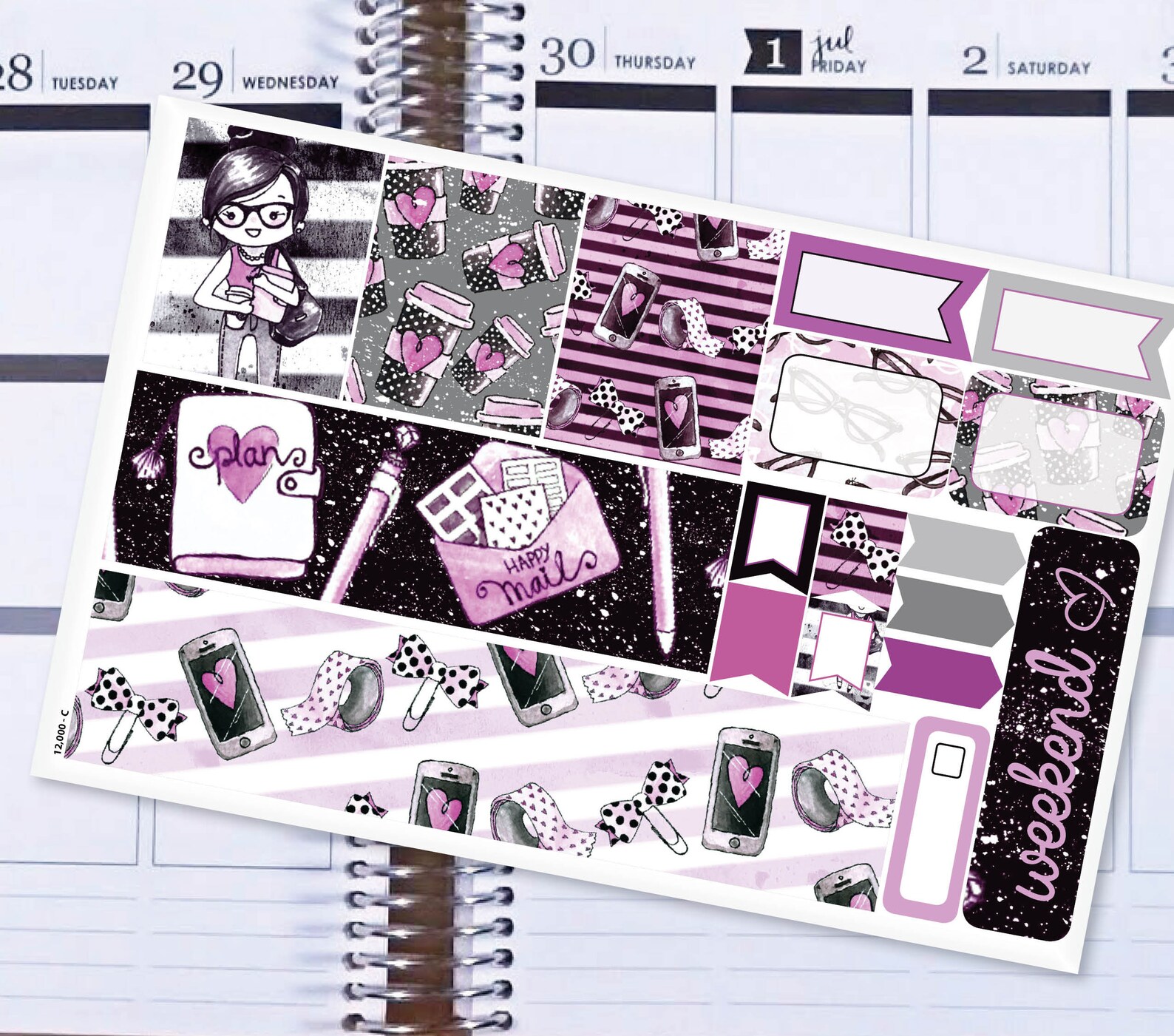 Purple Planner Girl Planner Stickers Weekly Kit to Be Used | Etsy