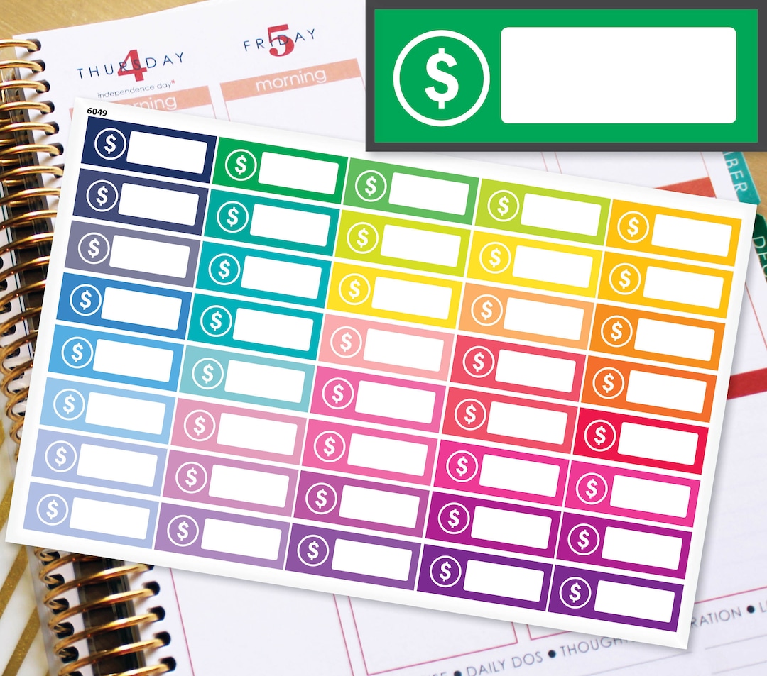 Money Bill Due Pay Day Planner Stickers Erin Condren Life - Etsy