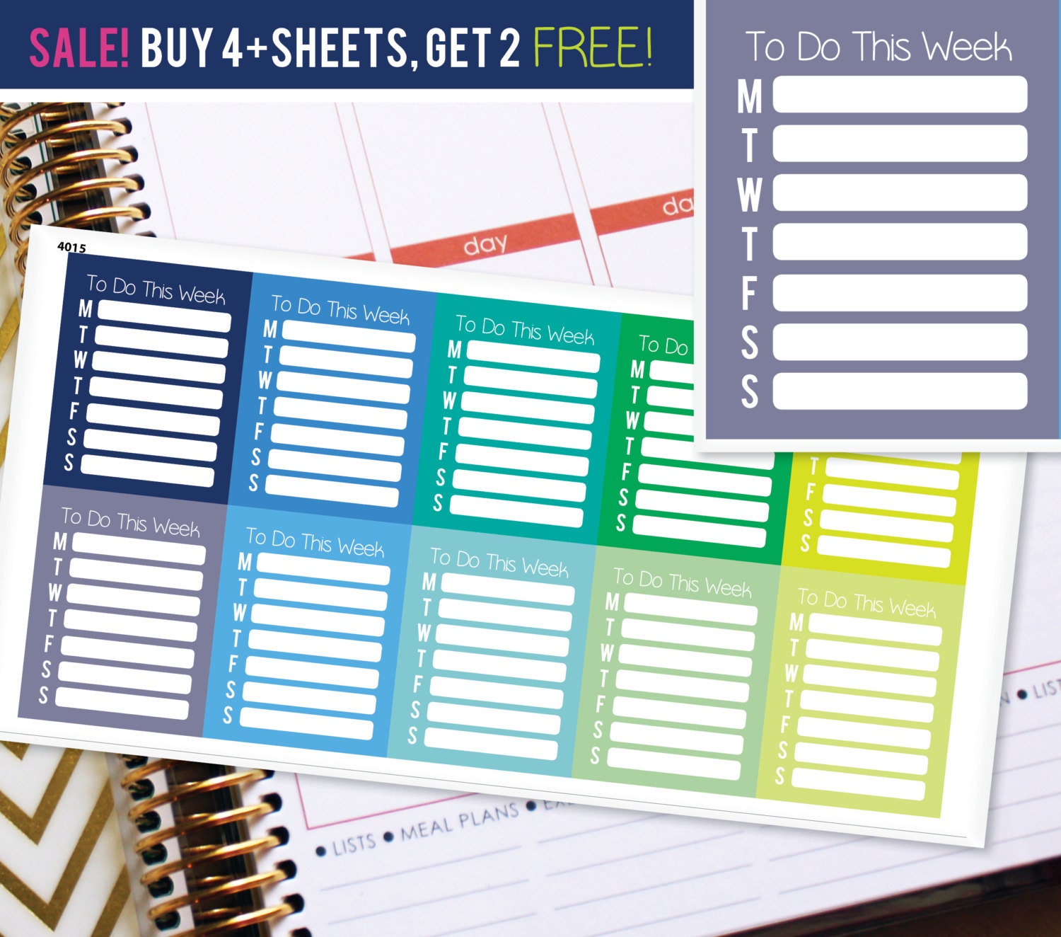 To Do List Checklist Planner Weekly Sidebar Planner Stickers - Etsy