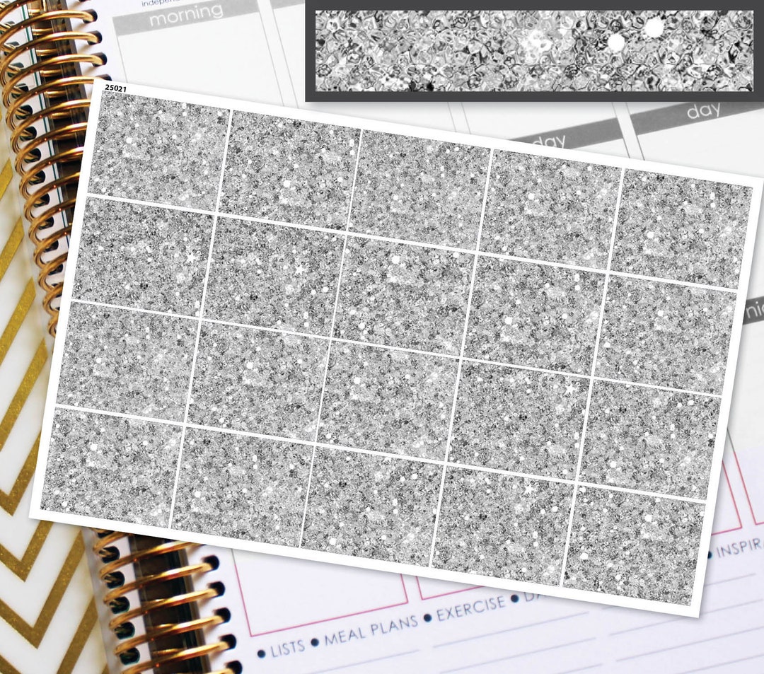 Silver Glitter Headers Planner Stickers Headers to Be Used With Erin ...