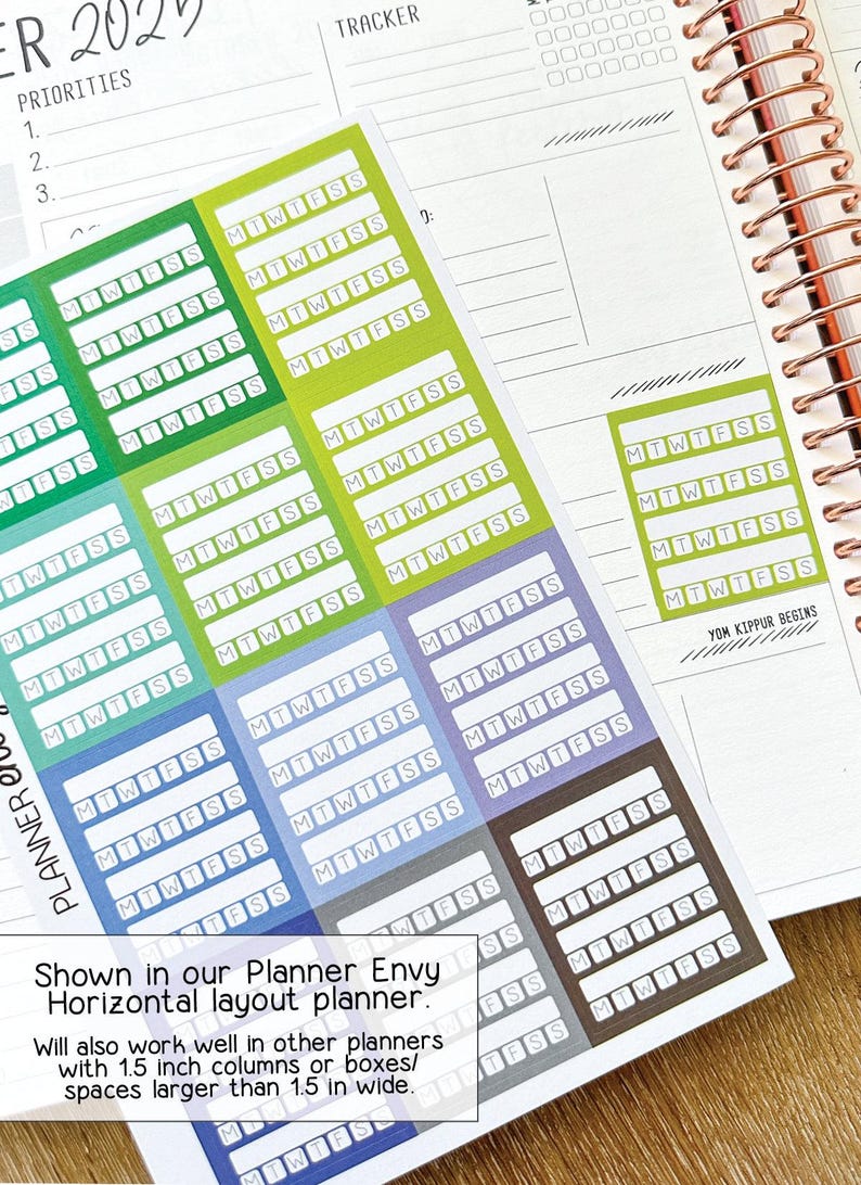 Weekly Habit Tracker Planner Stickers - 1.5 X 1.9 Inches - Weekly ...