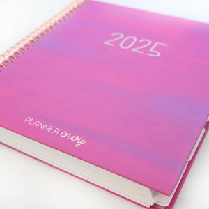 2025 Planner - Mini Horizontal Layout, Spiral Bound - "fuchsia Strokes ...