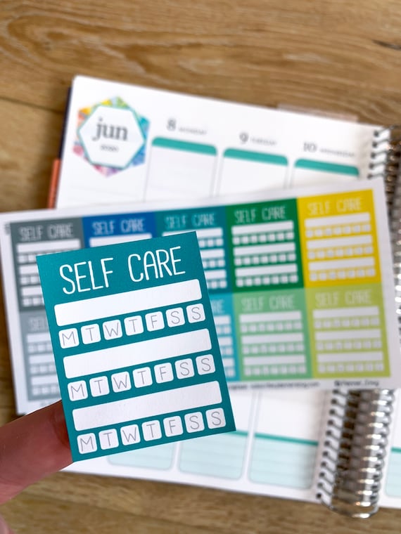 Self Care Habit Tracker Weekly Sidebar Planner Stickers to Be | Etsy