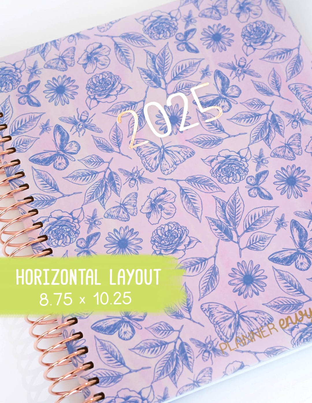2025 Planner - Horizontal Layout, Spiral Bound - "butterfly Doodles ...