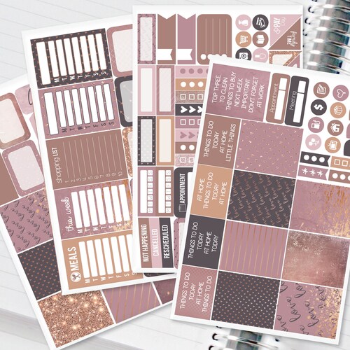 Rose Gold Glitter Header Holidays Planner Stickers to Be - Etsy