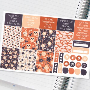 Fall Owls Orange Purple Mini Kit Weekly Planner Stickers for - Etsy