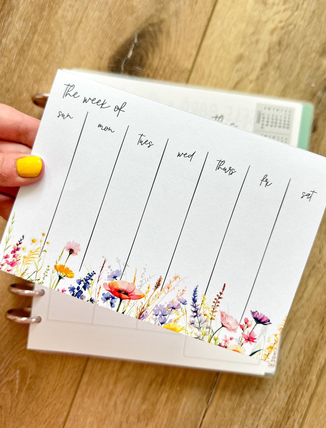 5x7 Weekly Plan Planner Notepad With Wildflowers Spring - 40 Sheets - Etsy