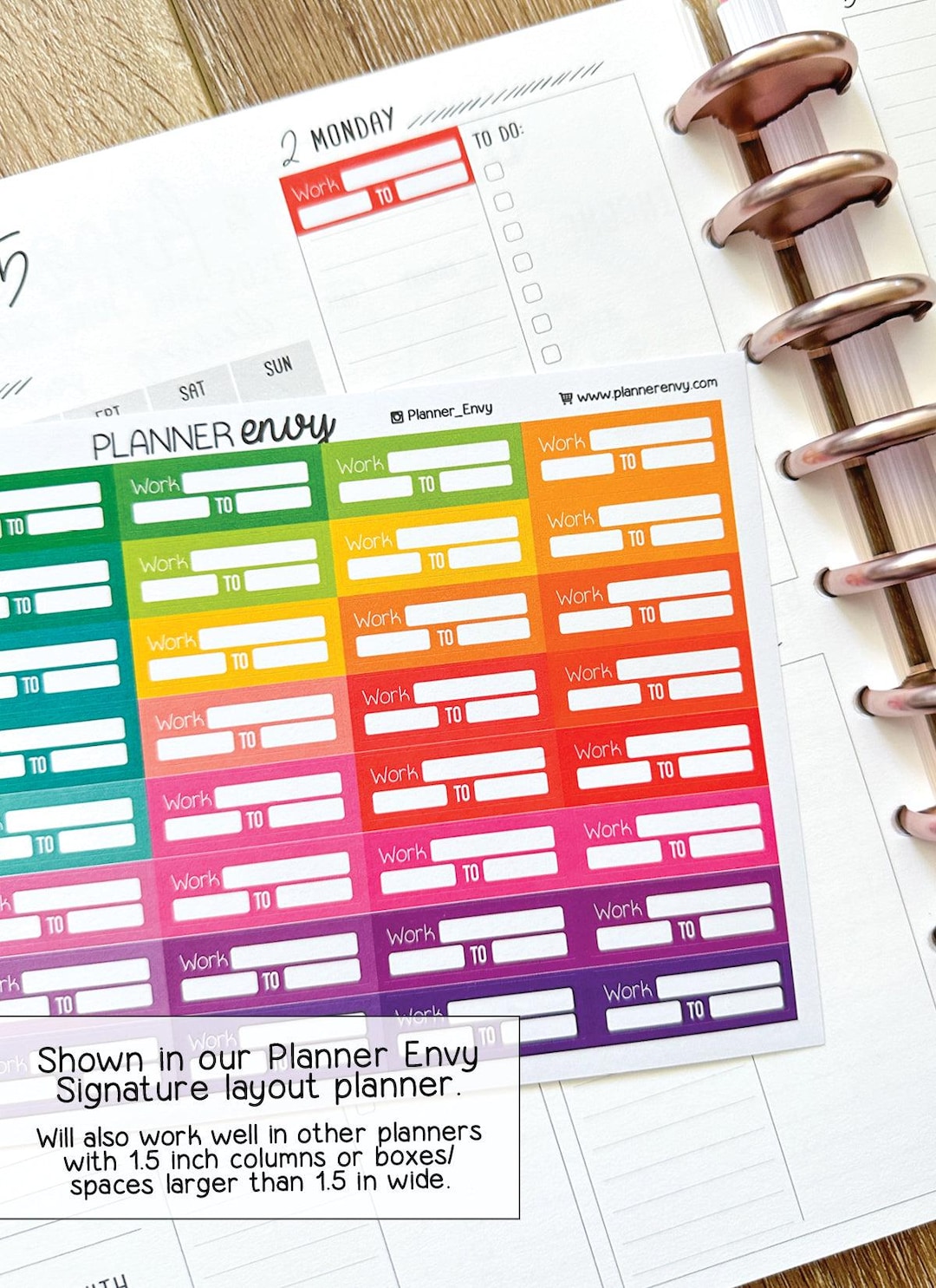 Work Schedule Planner Stickers - 1.5 X 1 Inch - Work Times Shifts ...