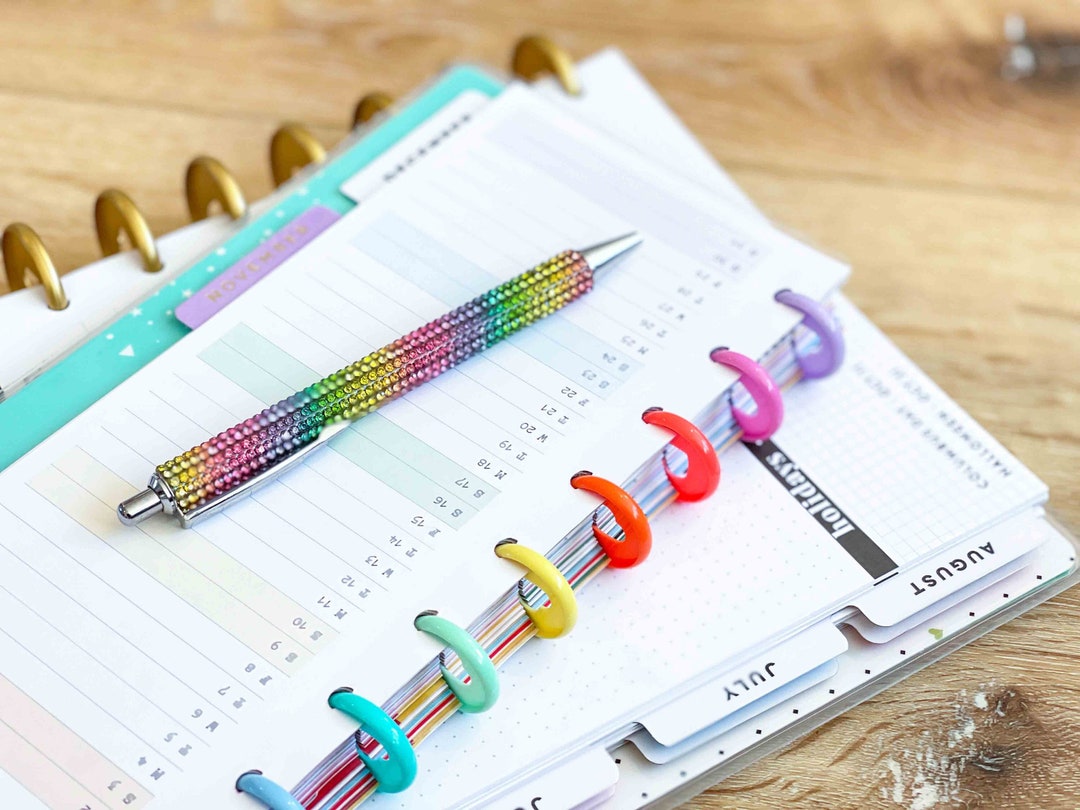 Rainbow Gems Silver Pen Planner Ballpoint Black Ink Pen Engagement ...