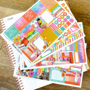 NEW KIT FORMAT! Summer Bright Retro Vacation Beach Ocean Vaca Planner ...