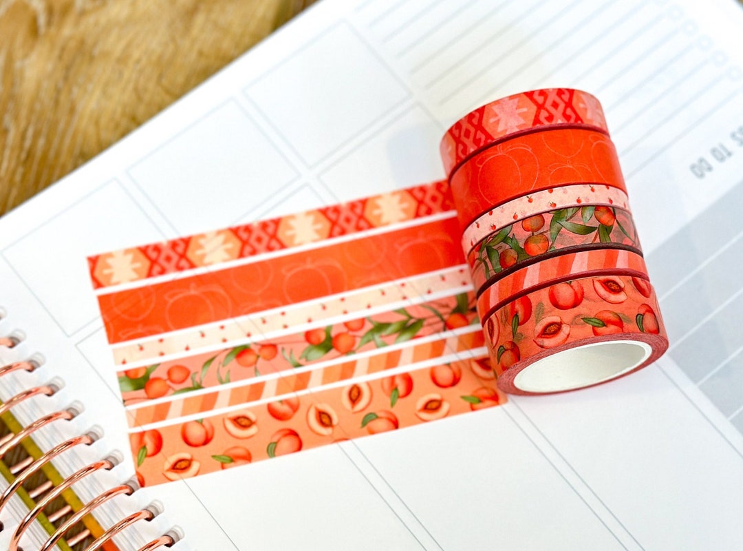 Peaches Orange Cream Peach Colored Spring Washi Tape Set June 2024 ...