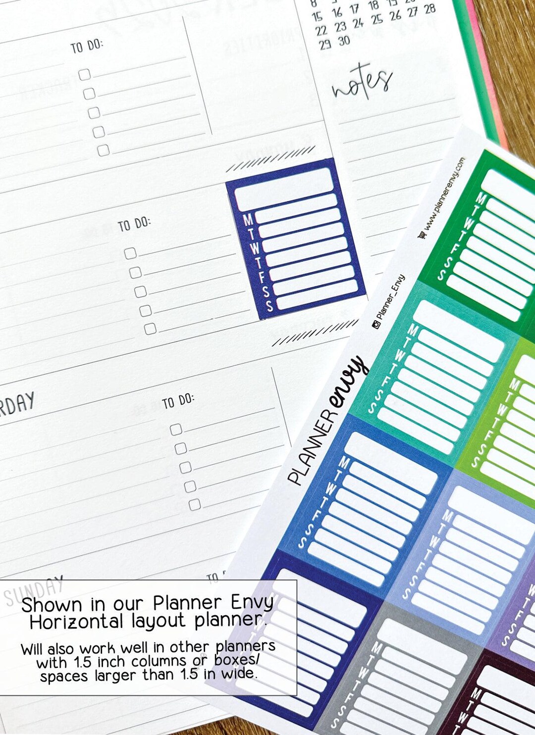 Weekly Sidebar to Do Goals Meals Schedule Planner Stickers - 1.5 X 1.9 ...