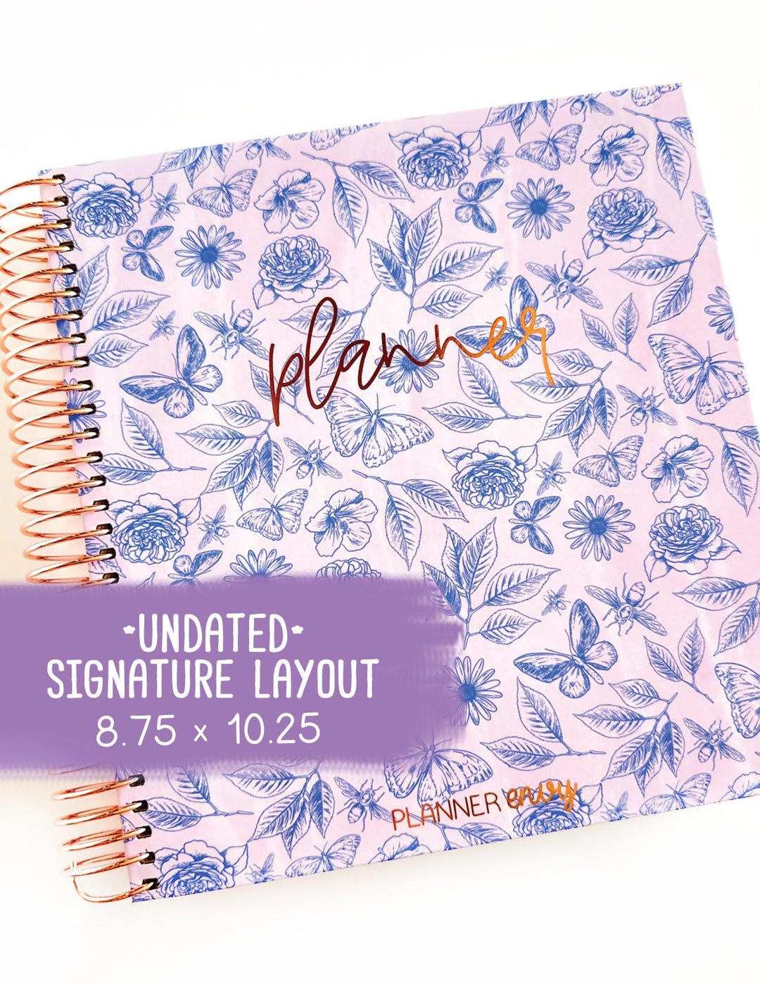 Undated Planner - Signature Layout, Spiral Bound - "butterfly Doodles ...