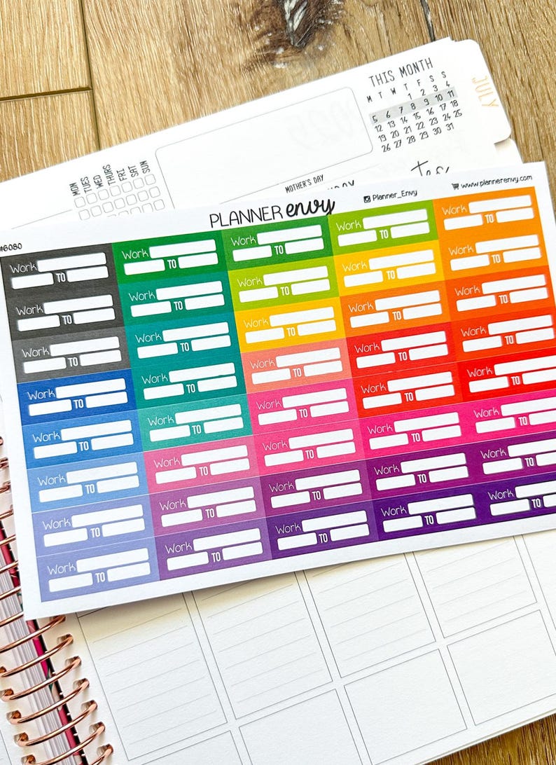 Work Schedule Planner Stickers Erin Condren Life Planner (ECLP) - 40 ...
