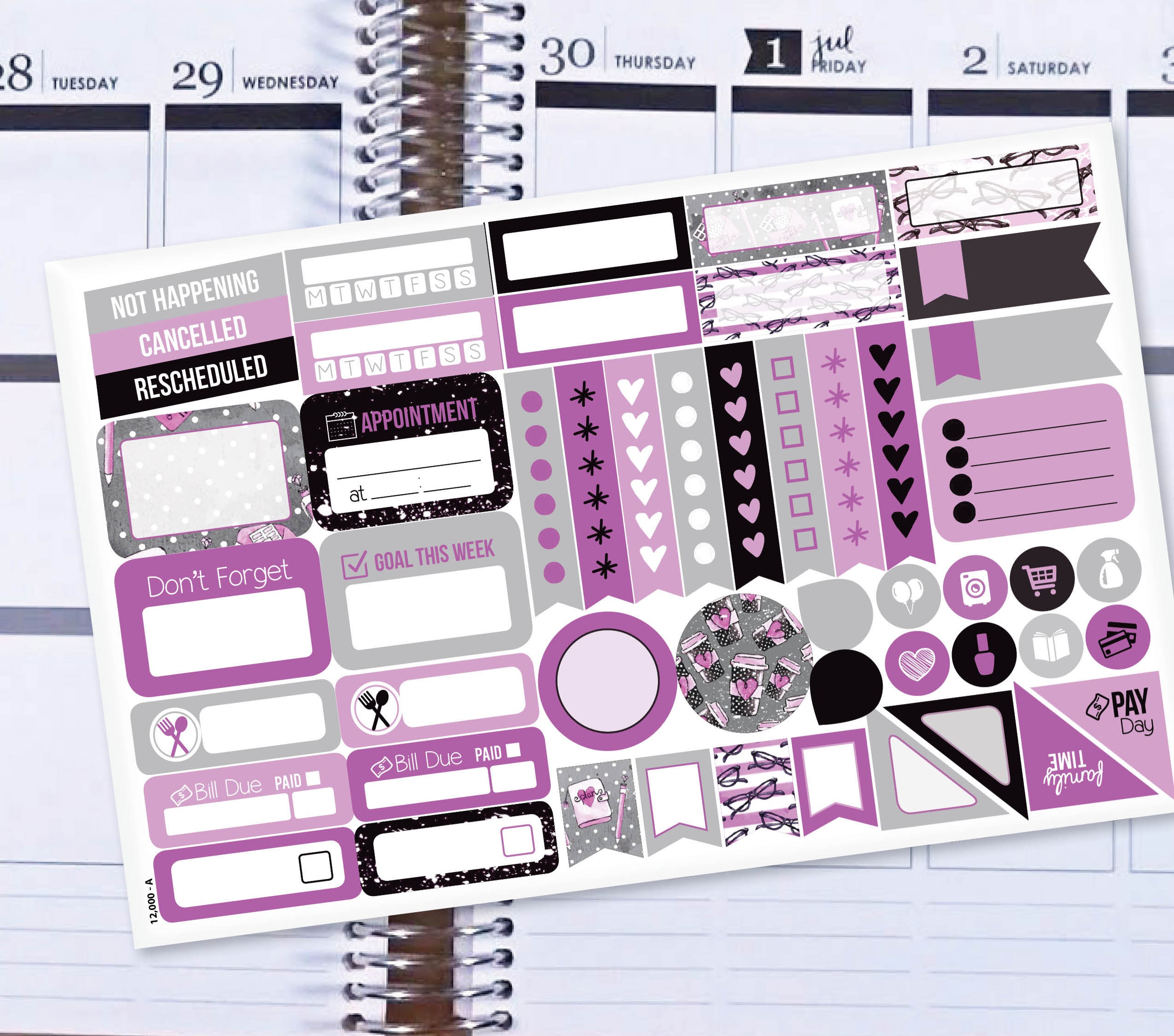 Purple Planner Girl Planner Stickers Weekly Kit to Be Used | Etsy