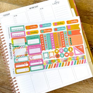 NEW KIT FORMAT! Summer Bright Retro Vacation Beach Ocean Vaca Planner ...