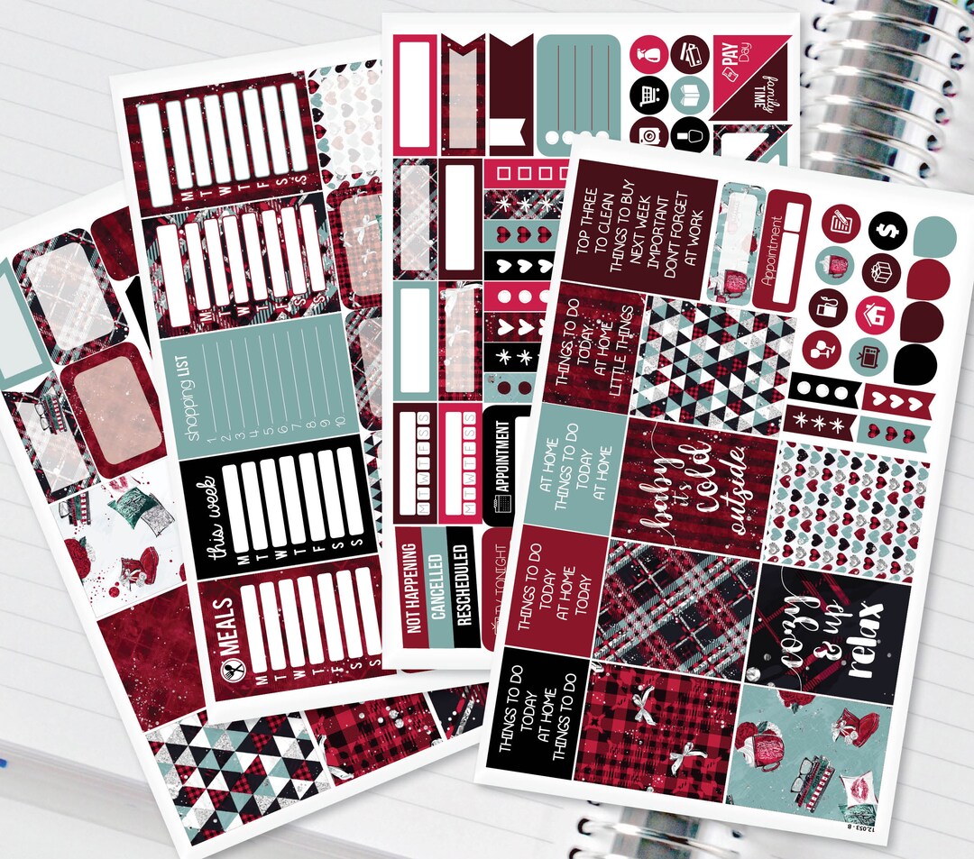 Plaid Holiday Cozy Christmas Kit Planner Stickers Sticker Kit for Erin ...