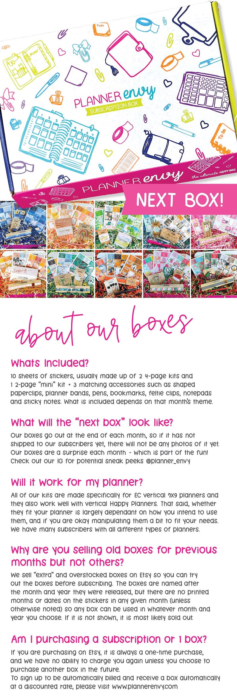 Planner Envy Subscription Box TRIAL. Planner Stickers Planner - Etsy