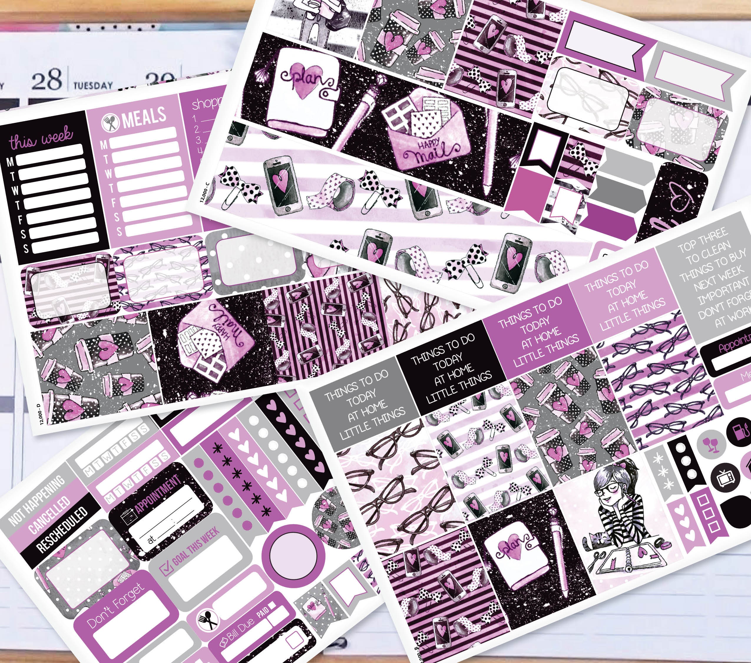 Purple Planner Girl Planner Stickers Weekly Kit to Be Used | Etsy