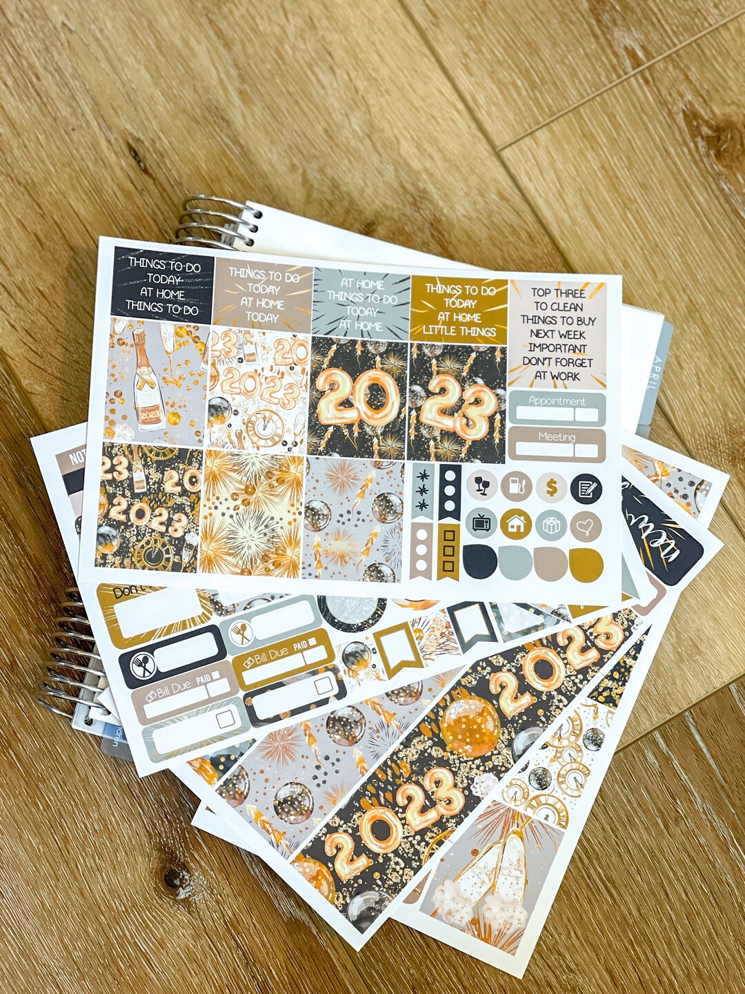 New Years Eve NYE 2023 Planner Stickers Weekly Kit to Be Used With Erin ...